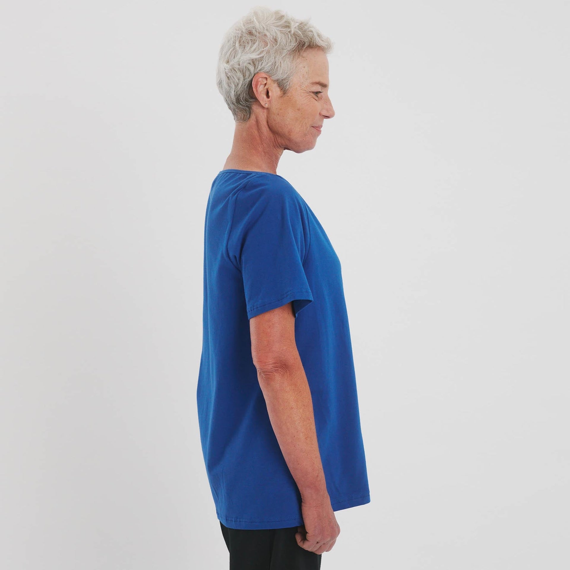 Women's Boat Neck Short Sleeve Top - French Blue – The Shapes United